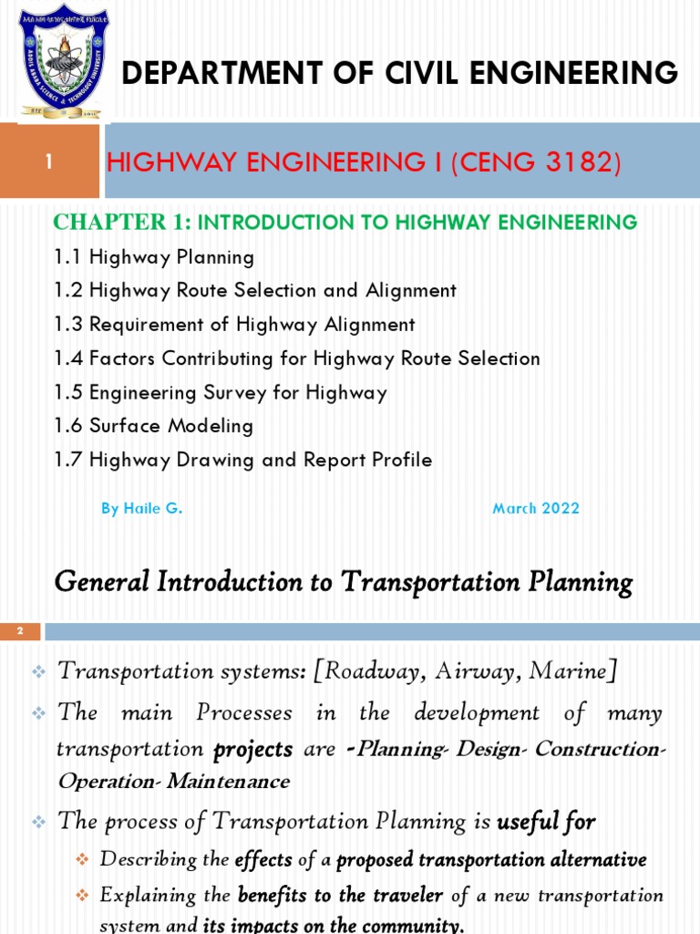 Chapter 1 | Download Free PDF | Road | Surveying