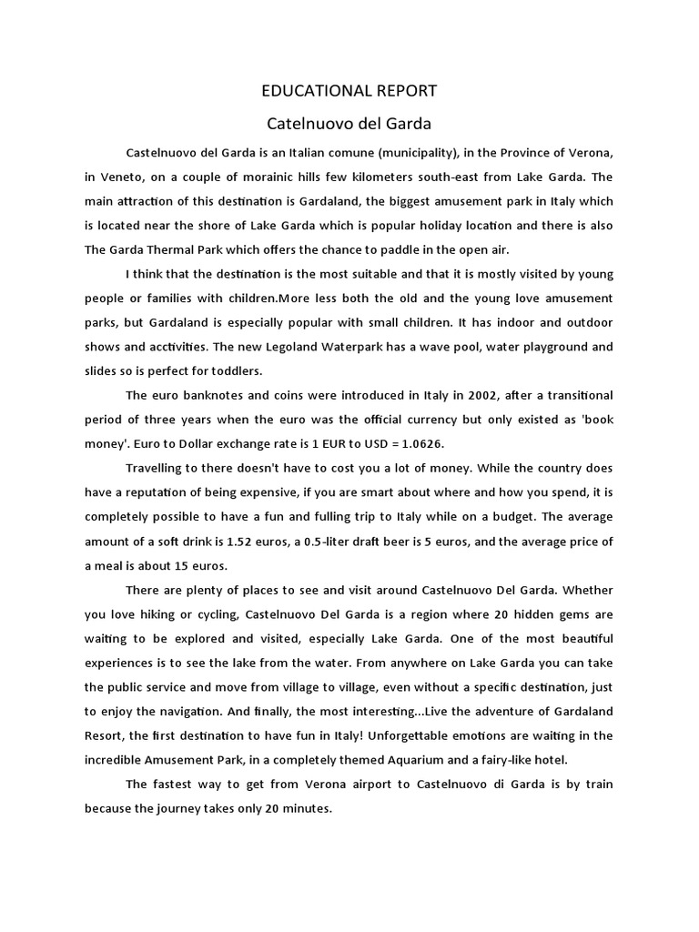 Educational Report | PDF | Euro | Amusement Park