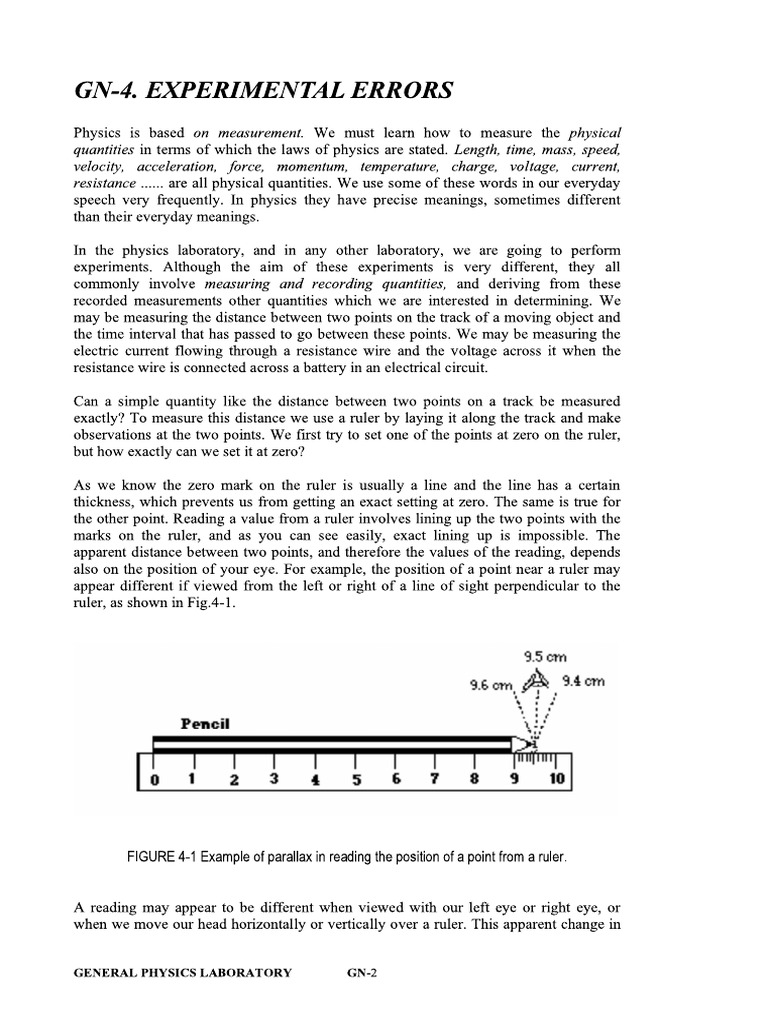 Indicating Experimental Errors Pdf