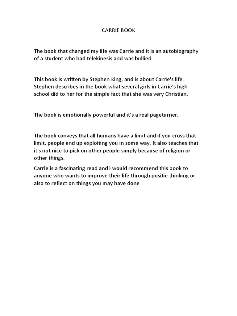 Carrie Book | PDF | Religion & Spirituality