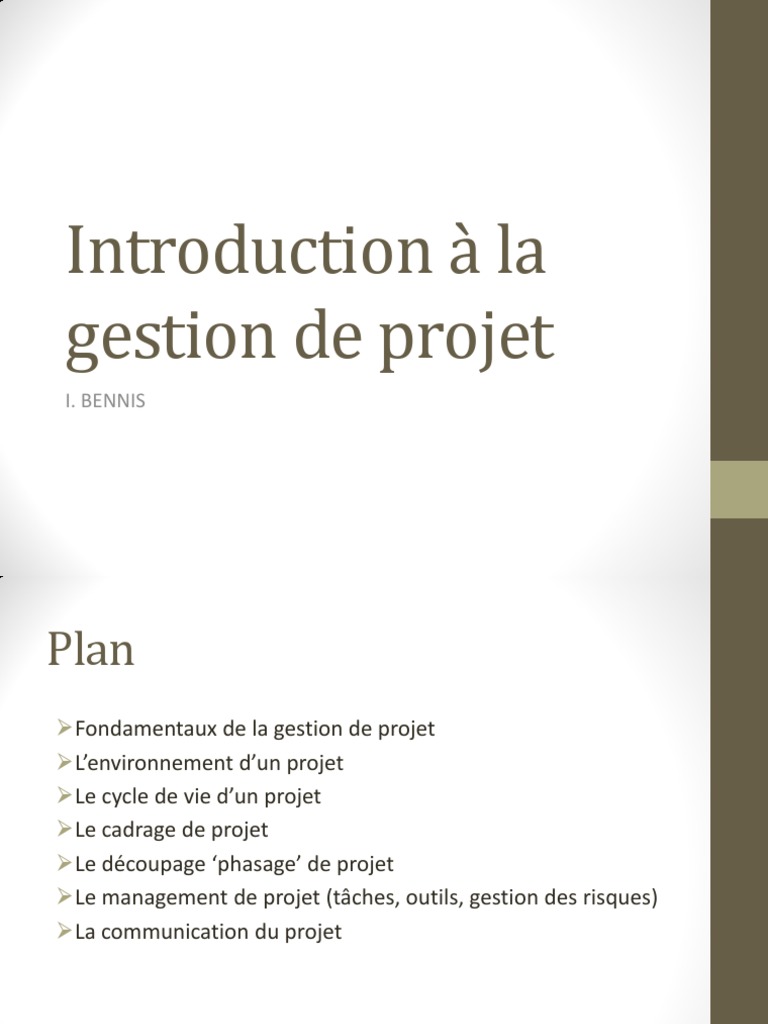 Introduction à la gestion de projet | PDF | Gestion de projet | Risque