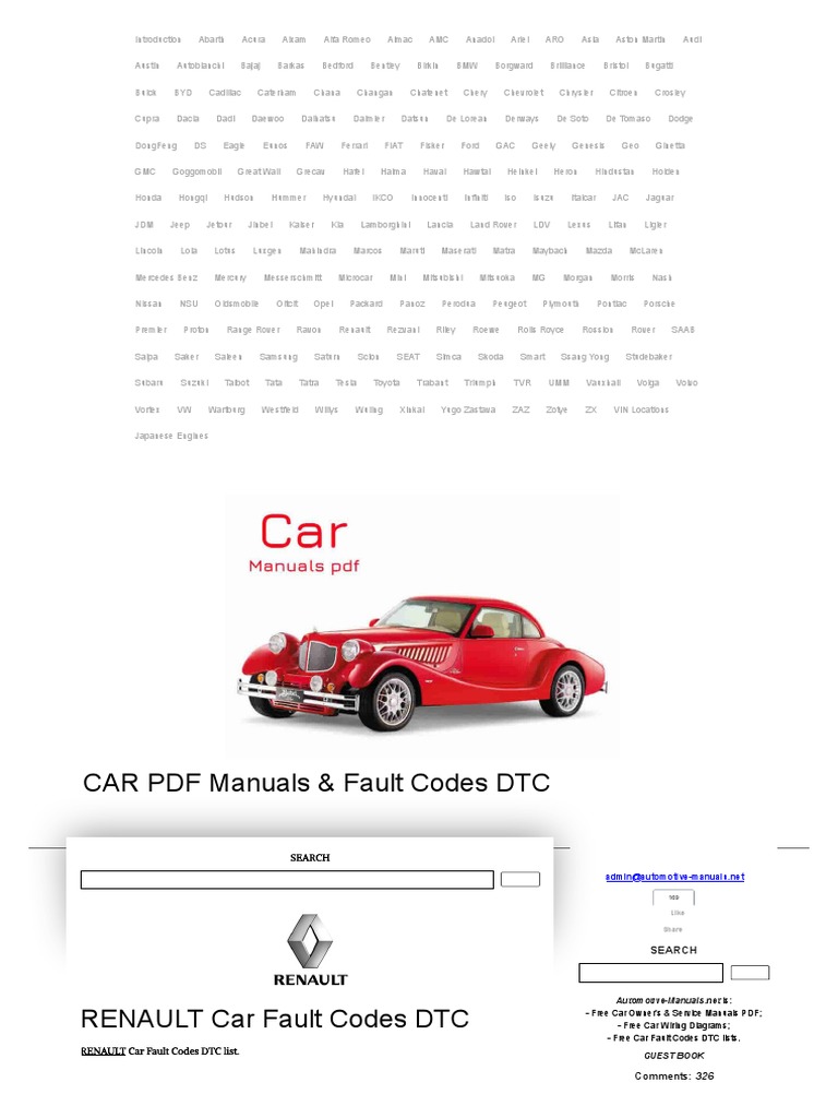 RENAULT Fault Codes DTC - Car PDF Manual, Wiring Diagram & Fault Codes ...