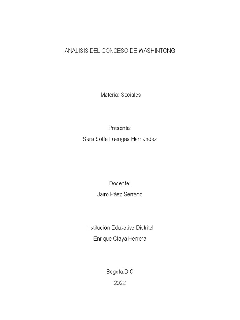 Analisis Del Conceso de Washintong - Sara Luengas | PDF | Consenso de ...