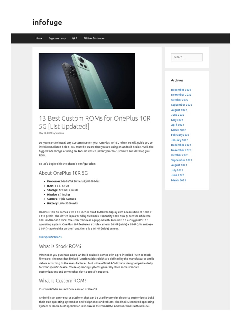 Best Custom Rom | PDF | Android (Operating System) | Smartphone