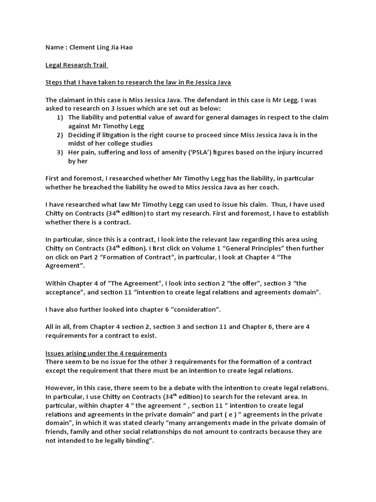 Legal Research Trail - Java | PDF | Negligence | Duty Of Care