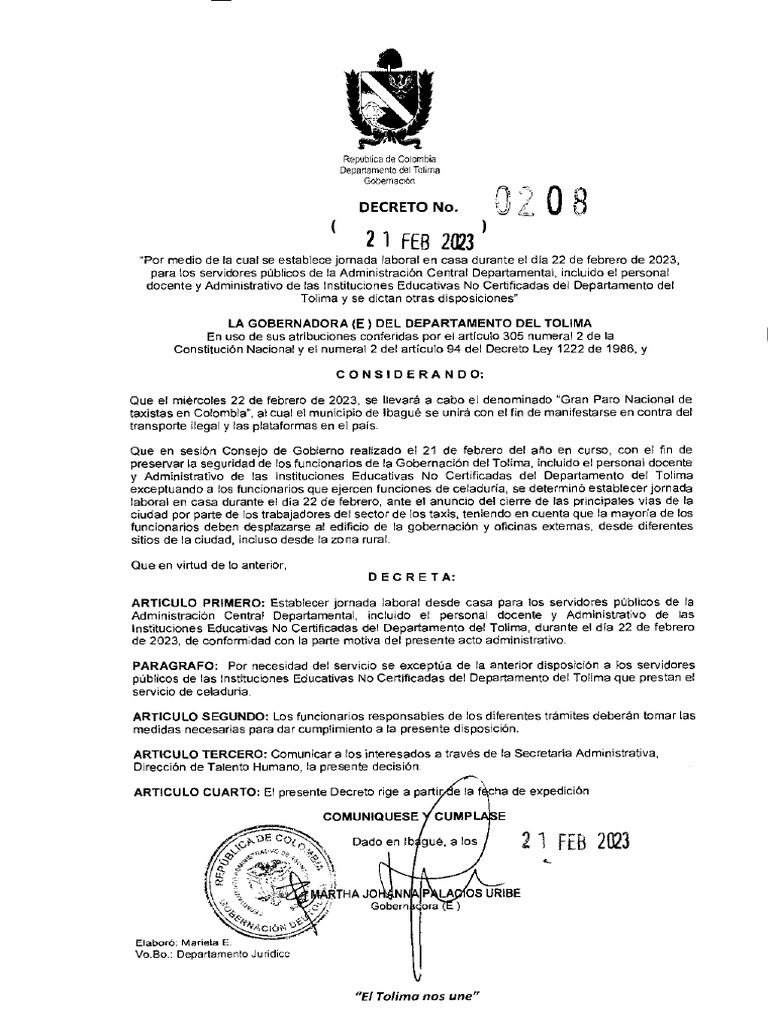 Dec. 0208 | PDF | Colombia | Gobernancia