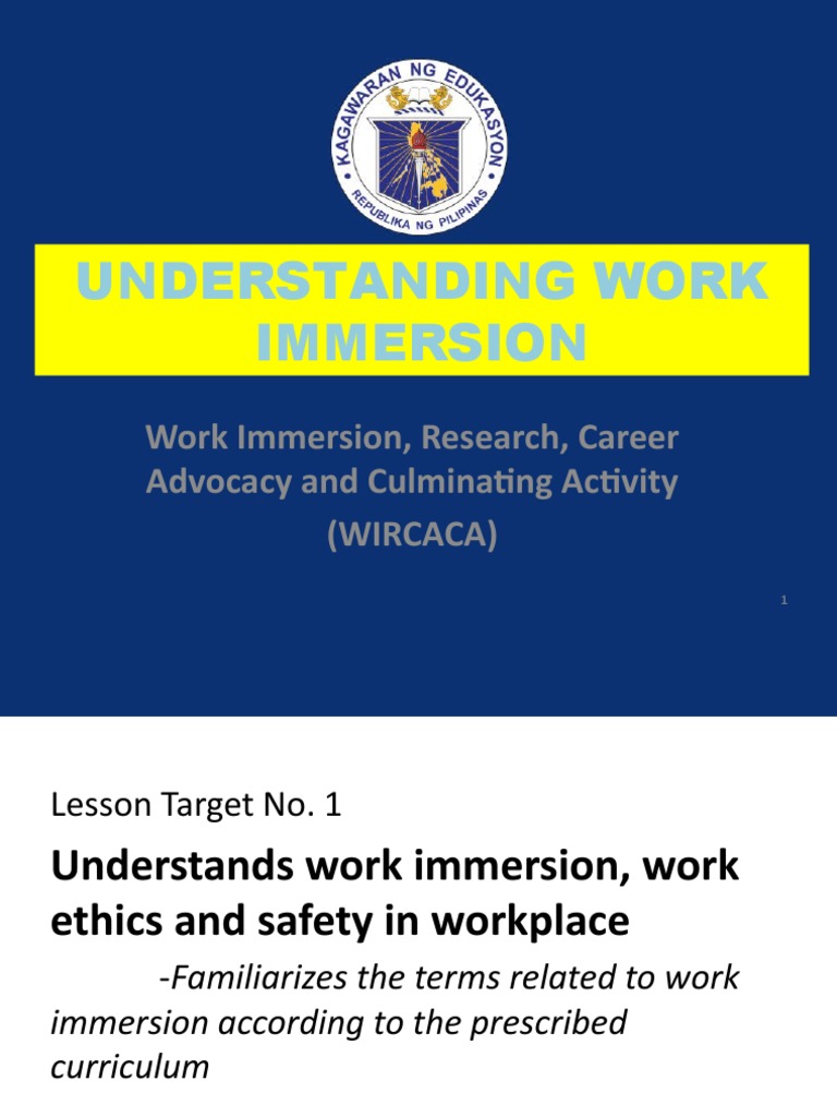 Understanding Work Immersion-Terms | PDF | Expert | Curriculum