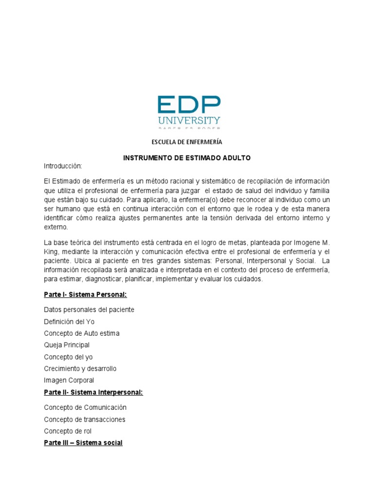 Plantilla Del Instrumento de Estimado Del Adulto | PDF | Inhibidor ...