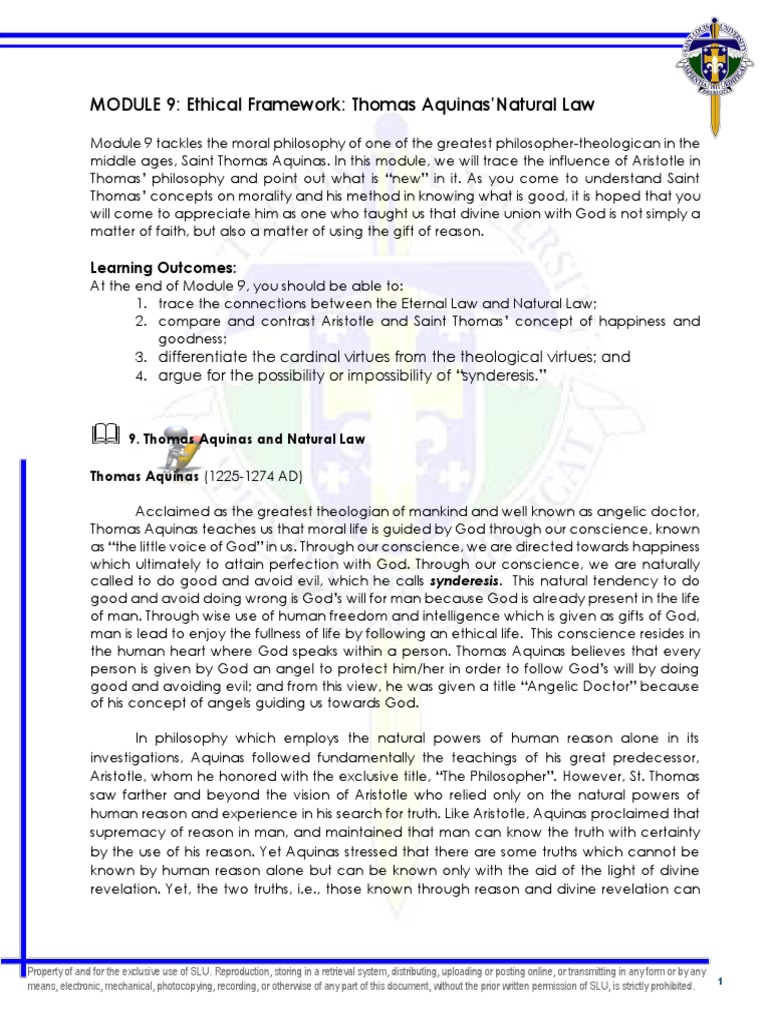 Aquinas' Natural Law and Reason | PDF | Thomas Aquinas | Natural Law