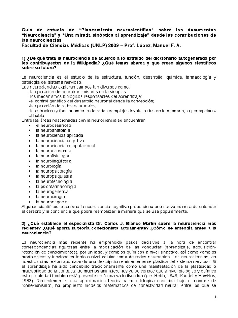 4-Planeamiento Neurocientifico | PDF | Neurociencia | Cerebro