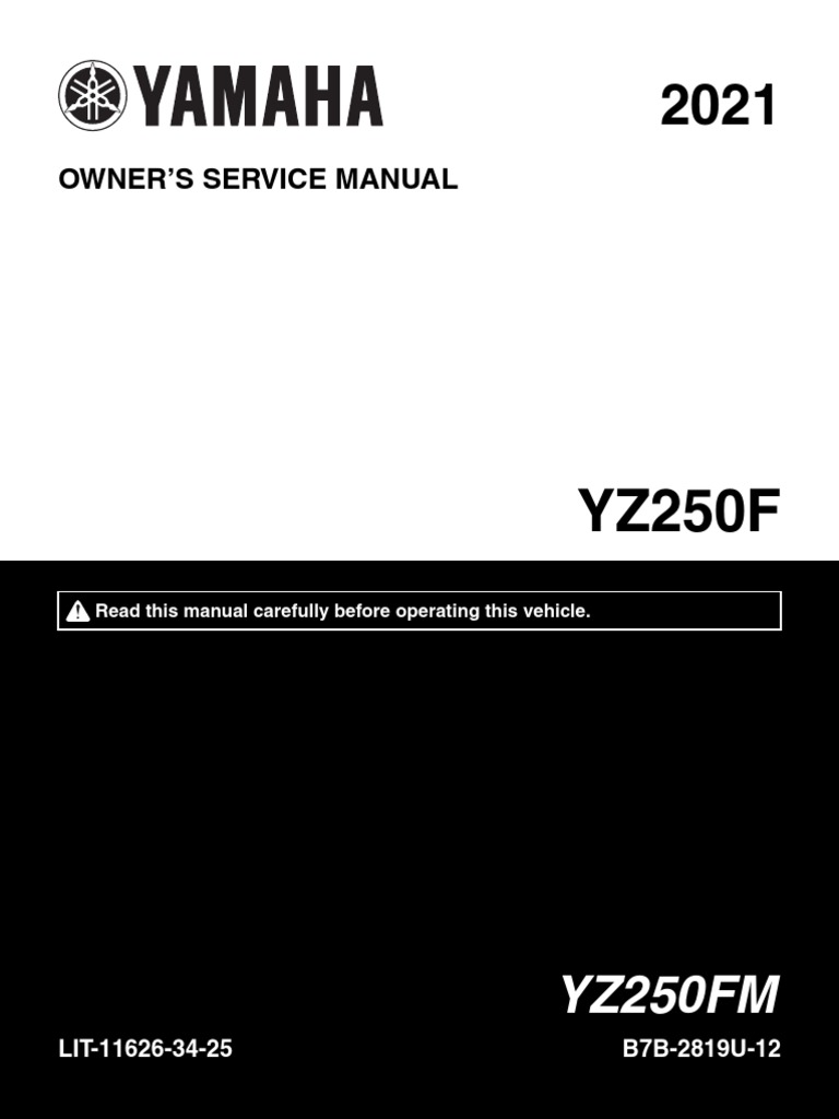 2021 Yz250f Manual | PDF | Motorcycle | Radio