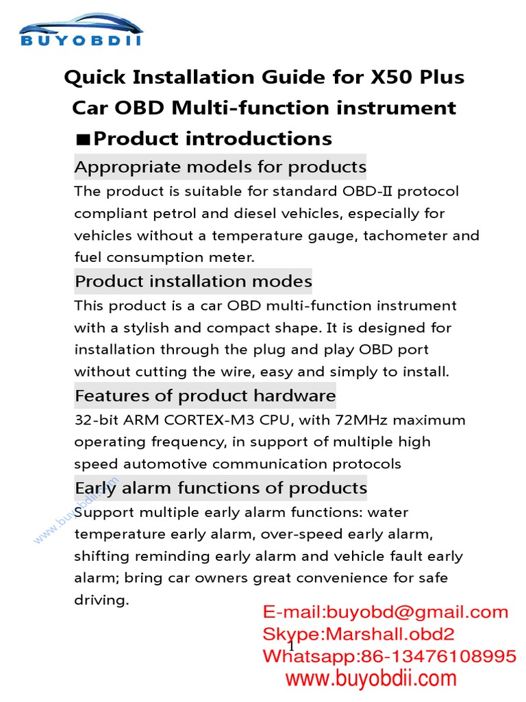 Computador de Bordo - Autool-X50-Plus-Car-Obd-Hud-Smart-Digital-Meter ...