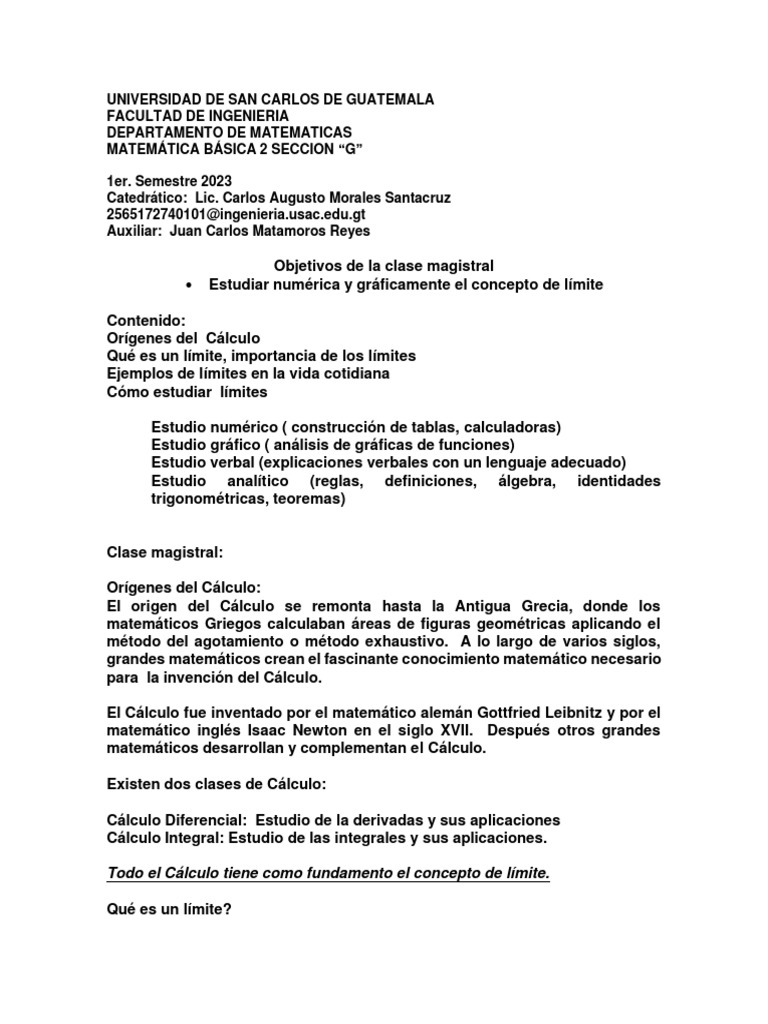 a) Estudio numérico, gráfico y verbal de límites ... a) Estudio numérico, gráfico y verbal de límites ...
