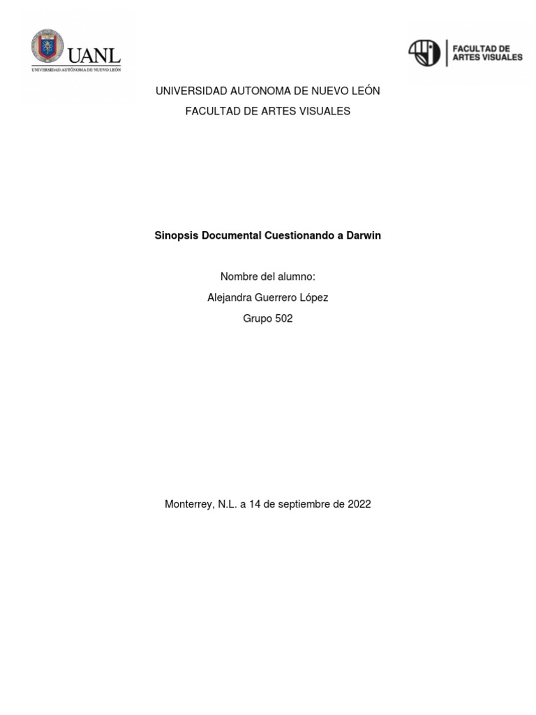 Sinopsis Documental Cuestionando A Darwin | PDF | Charles Darwin | Evolución