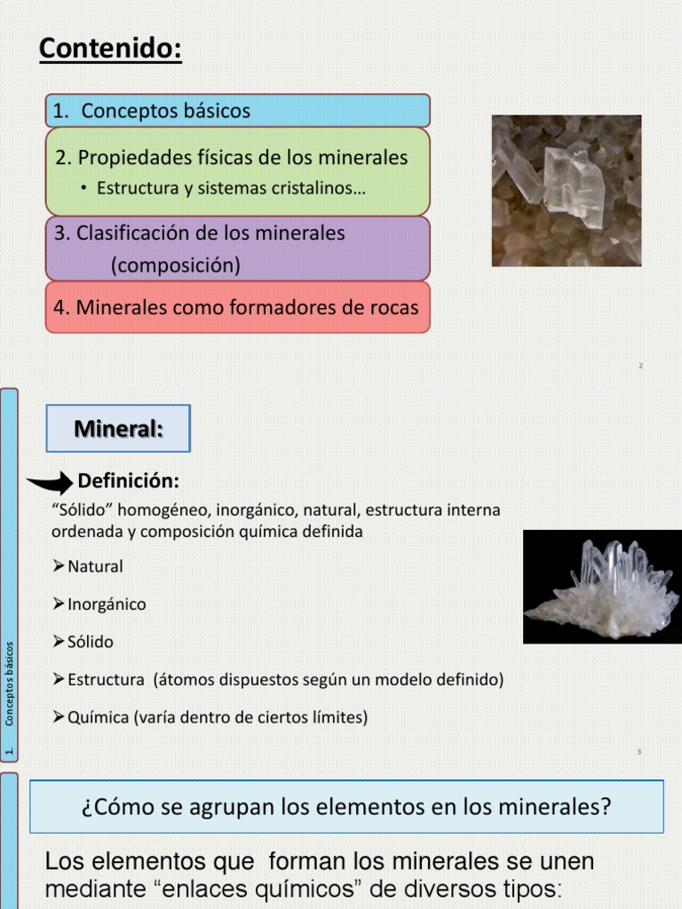 Minerales, Clasificacion y Usos | PDF | Minerales | Cristal