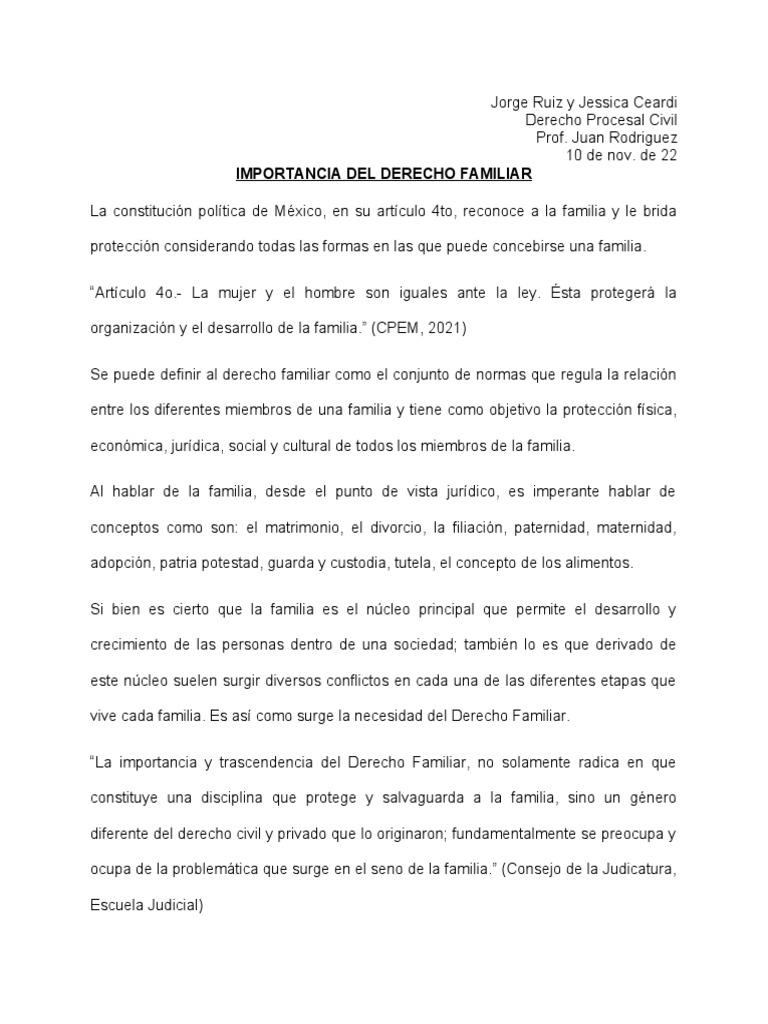 Derecho Familiar JRT JCCB | PDF | Familia | México