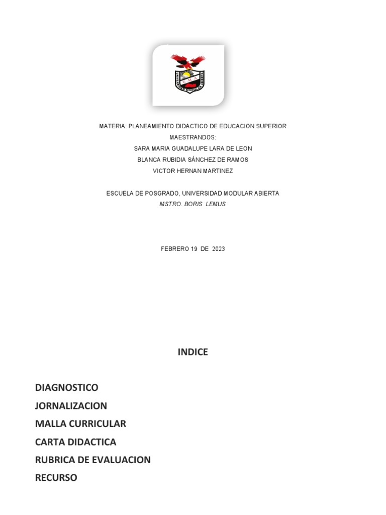 Planificacion Didactica | PDF | Evaluación
