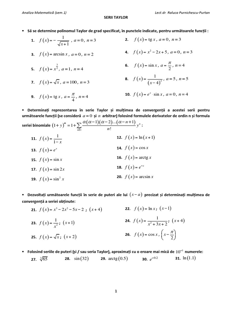 3 1 Exerc Serii Taylor | PDF
