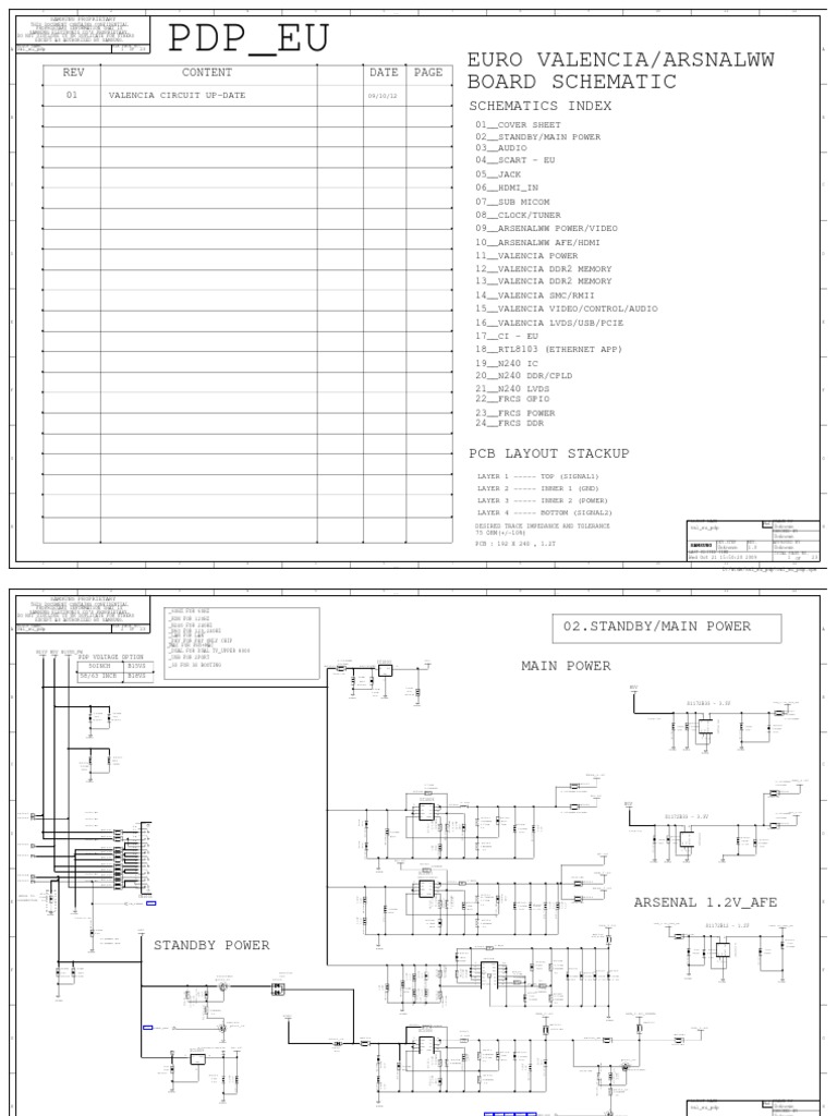 Samsung Bn41-01402a bn94-04218s sx3 PDP Main SCH | PDF | Electrical Engineering | Electricity