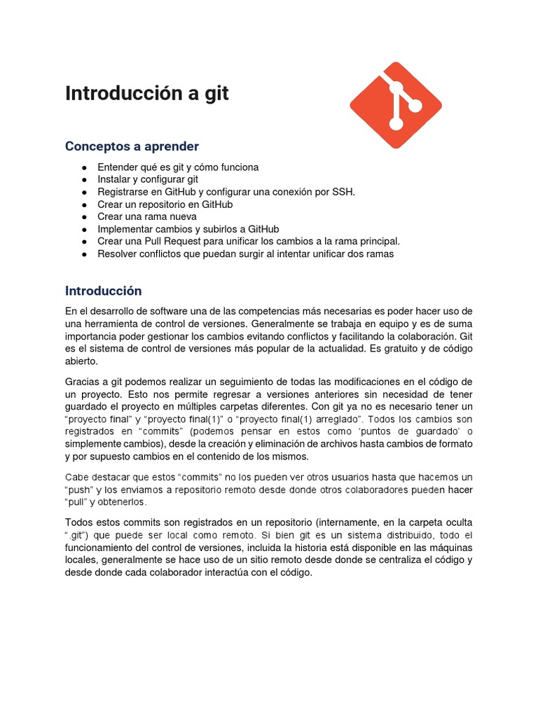 Introducción A Git | PDF | Control de versiones | Software de red basado en protocolo de Internet