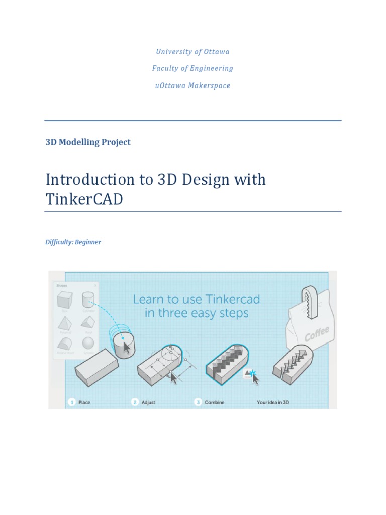 Tinkercad Guide Pdf 3 D Computer Graphics World Wide Web