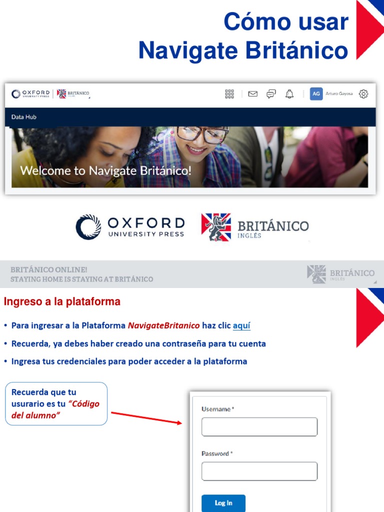Navigate Británico - Cómo Usar La Plataforma PDF | PDF | Informática | Software