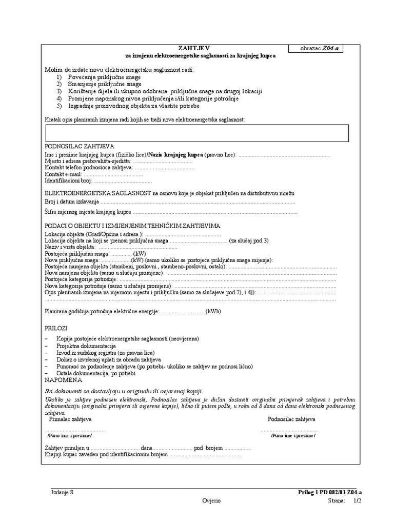 Prilog 1 PD 08203 Z04 A I8 | PDF
