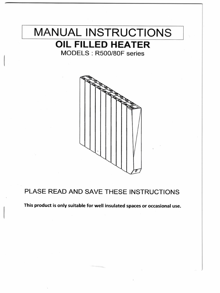 Mannual Instructions of Oil Filled Heater | PDF