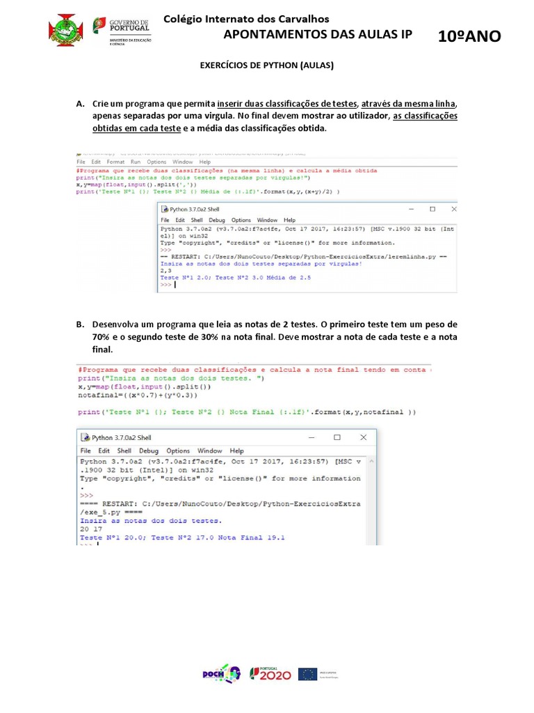 Apontamentos python | PDF | Círculo | Decimal