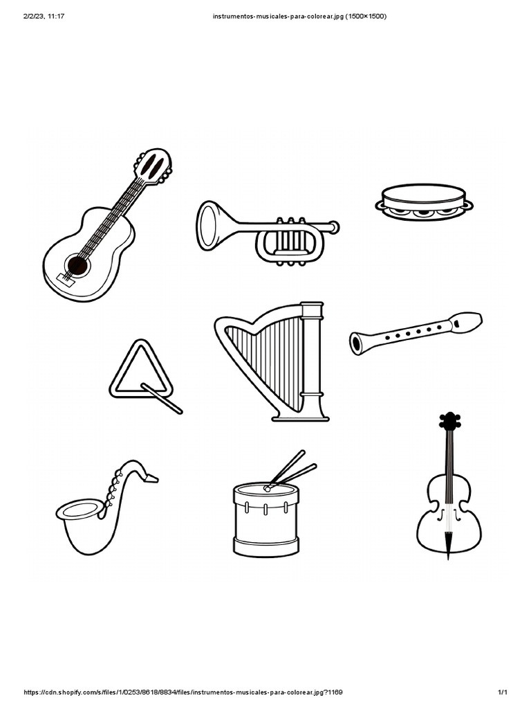 Instrumentos Musicales para Colorear | PDF