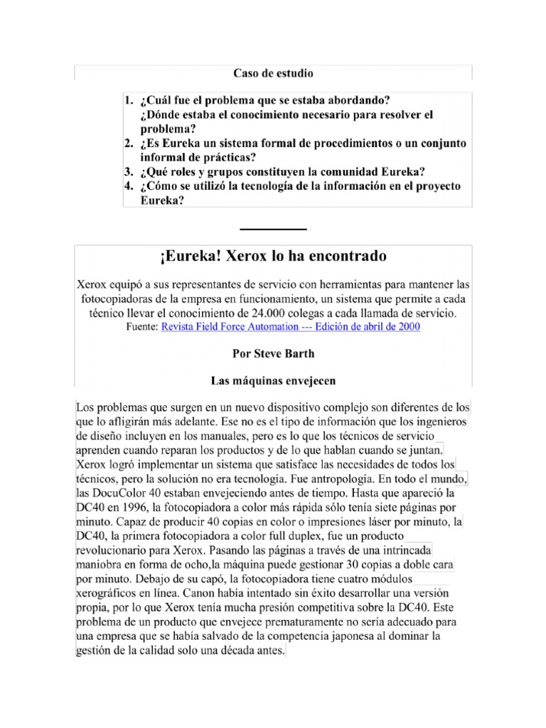 Xerox Caso Eureka | PDF