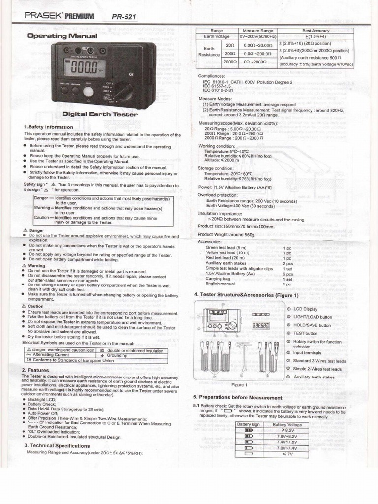 Manual Telurometro Prasek Pr-521 | PDF