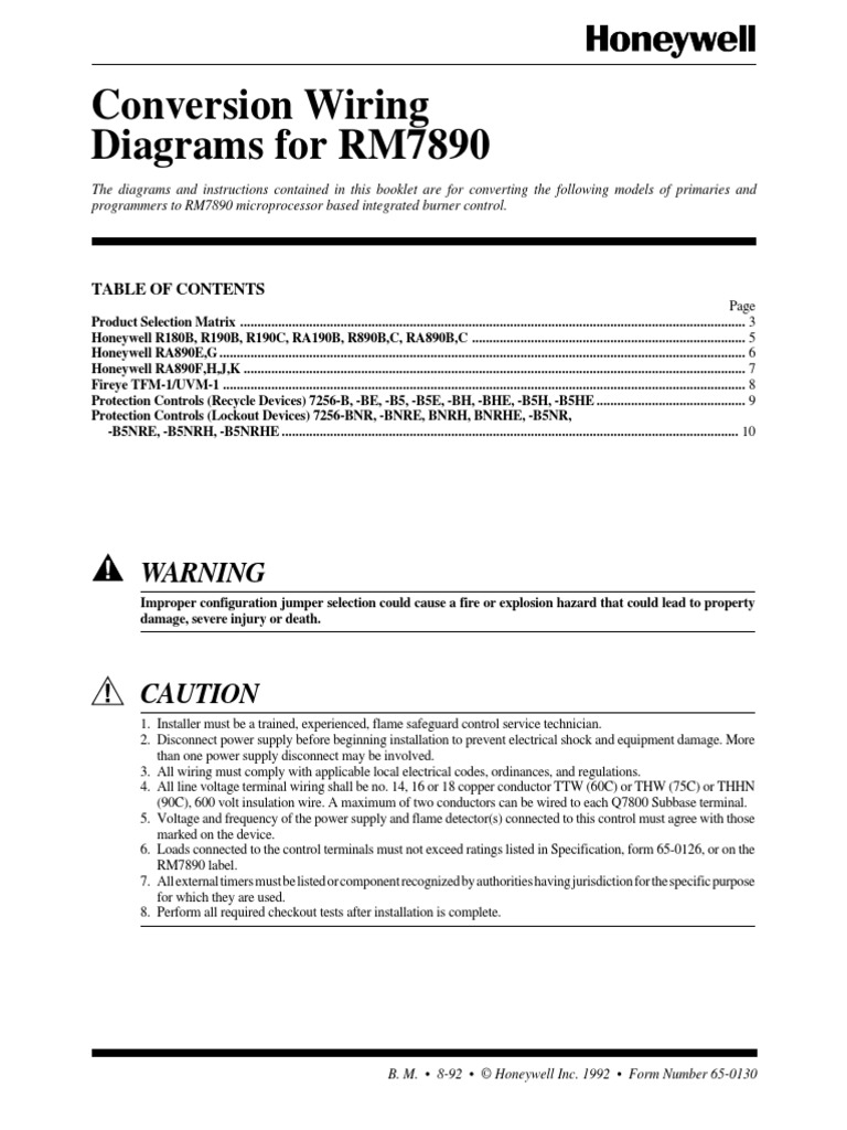 HW Rm7890control Wiring 65-0130 | PDF | Relay | Electromagnetic ...