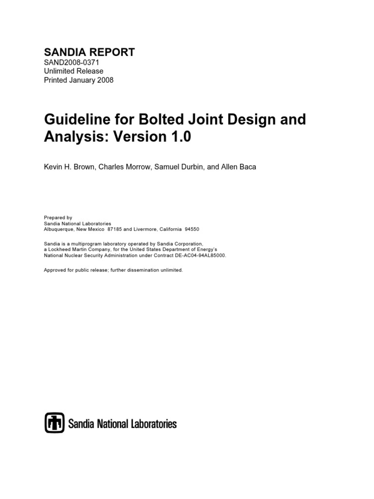 Guide For Bolted Join Design and Analysis Pernos | PDF | Chemical Product Engineering | Building ...