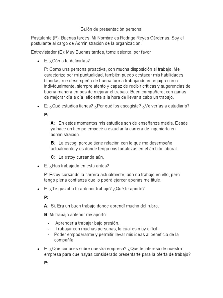 Guion de Presentacion | PDF