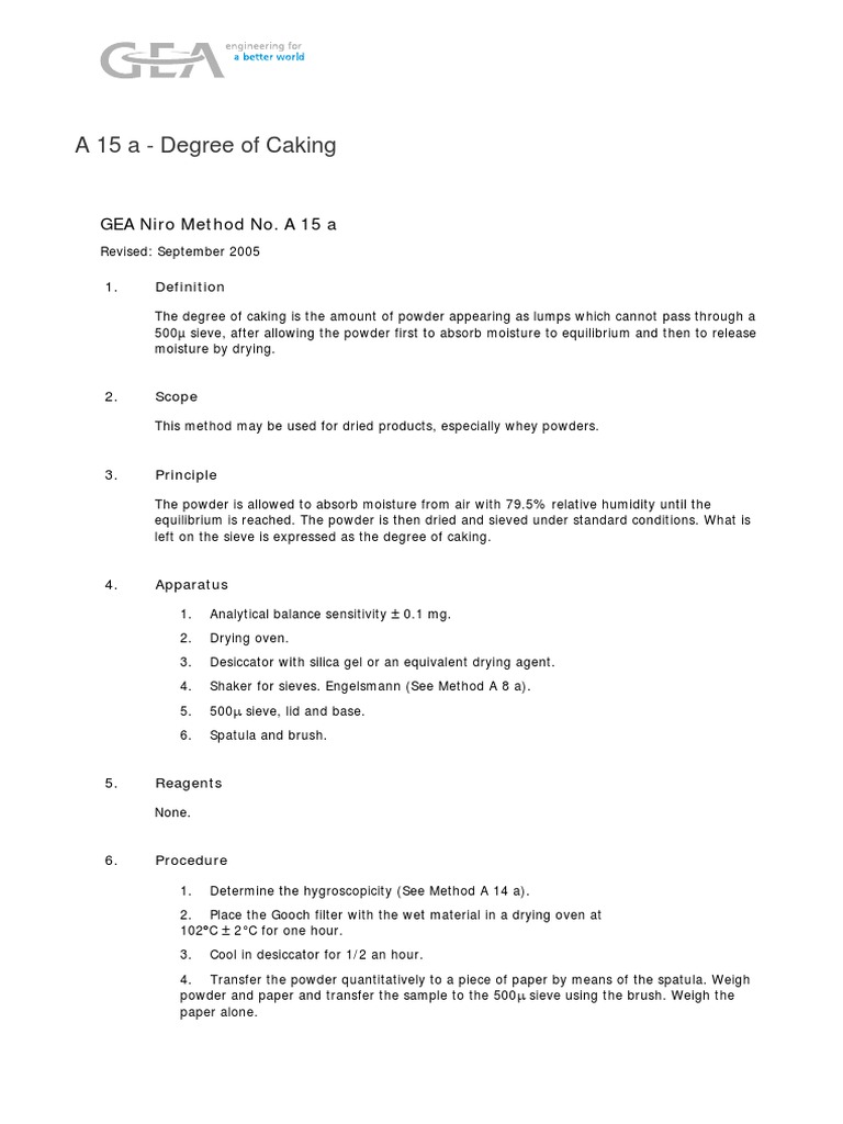Powder Caking Analysis Guide | PDF | Humidity | Chemistry