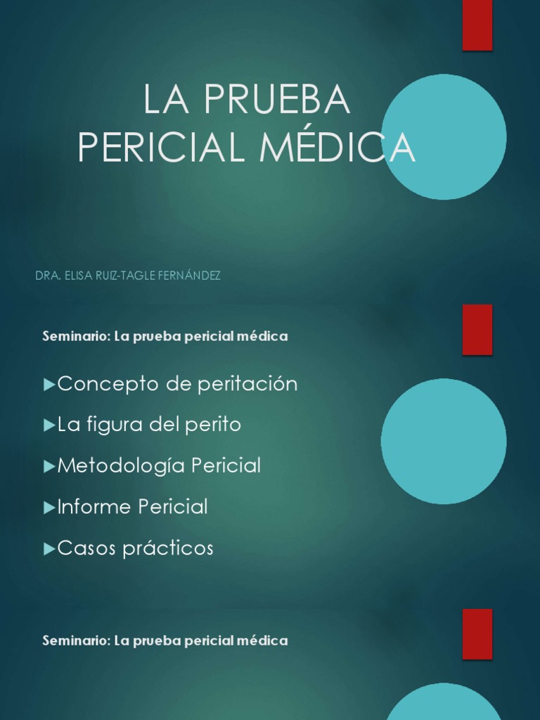 Prueba Pericial Médica: Conceptos Clave | PDF | Testigo experto | Experto