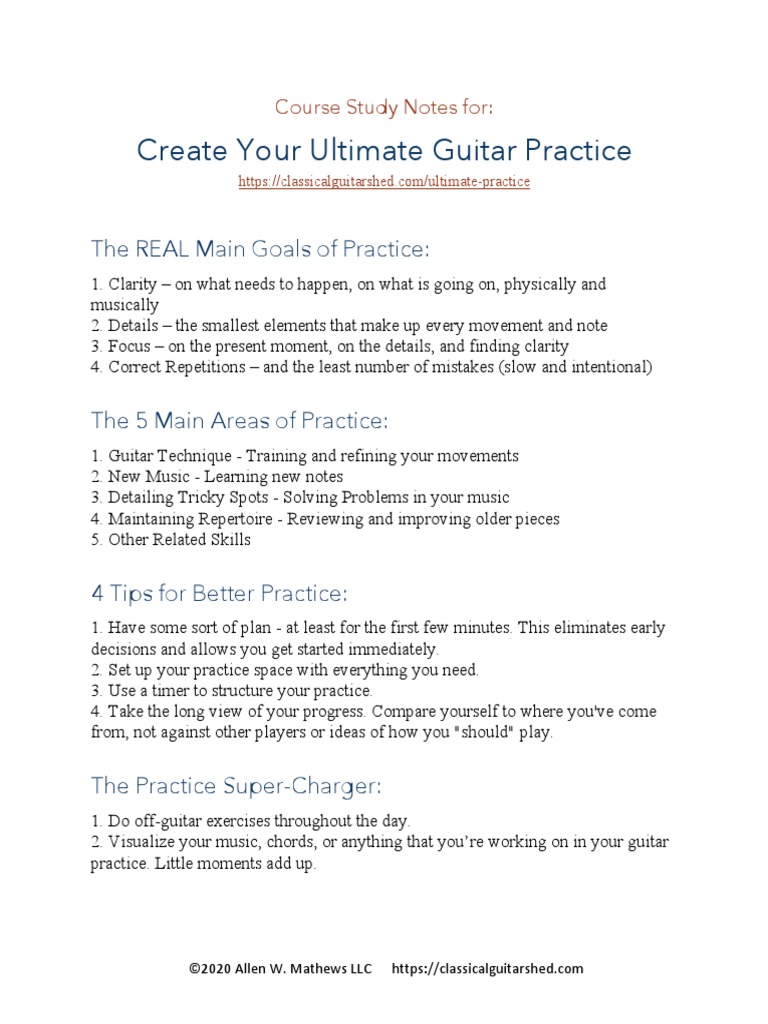 Ultimate Guitar Practice Materials ClassicalGuitarShed | PDF