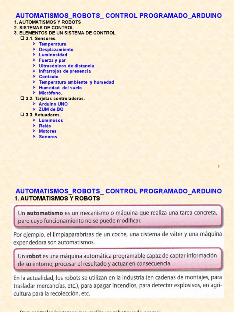 Automatismos Control Programado - Arduino | PDF | Sensor | Ultrasonido