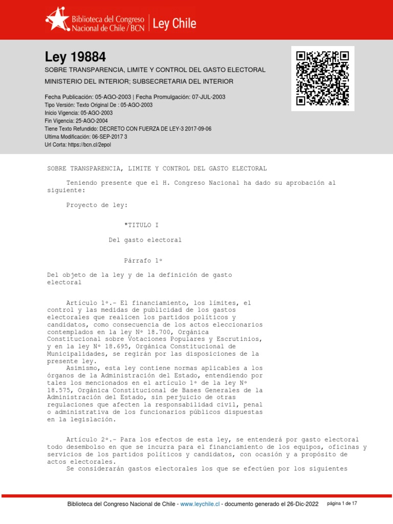 Ley 19884 - 05 AGO 2003 | PDF | Donación | Contabilidad