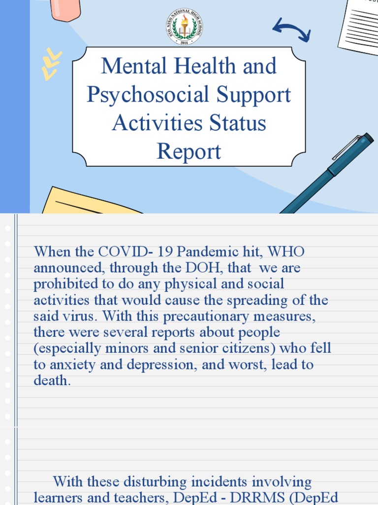 Mental Health and Psychosocial Support Activities Status Report ...