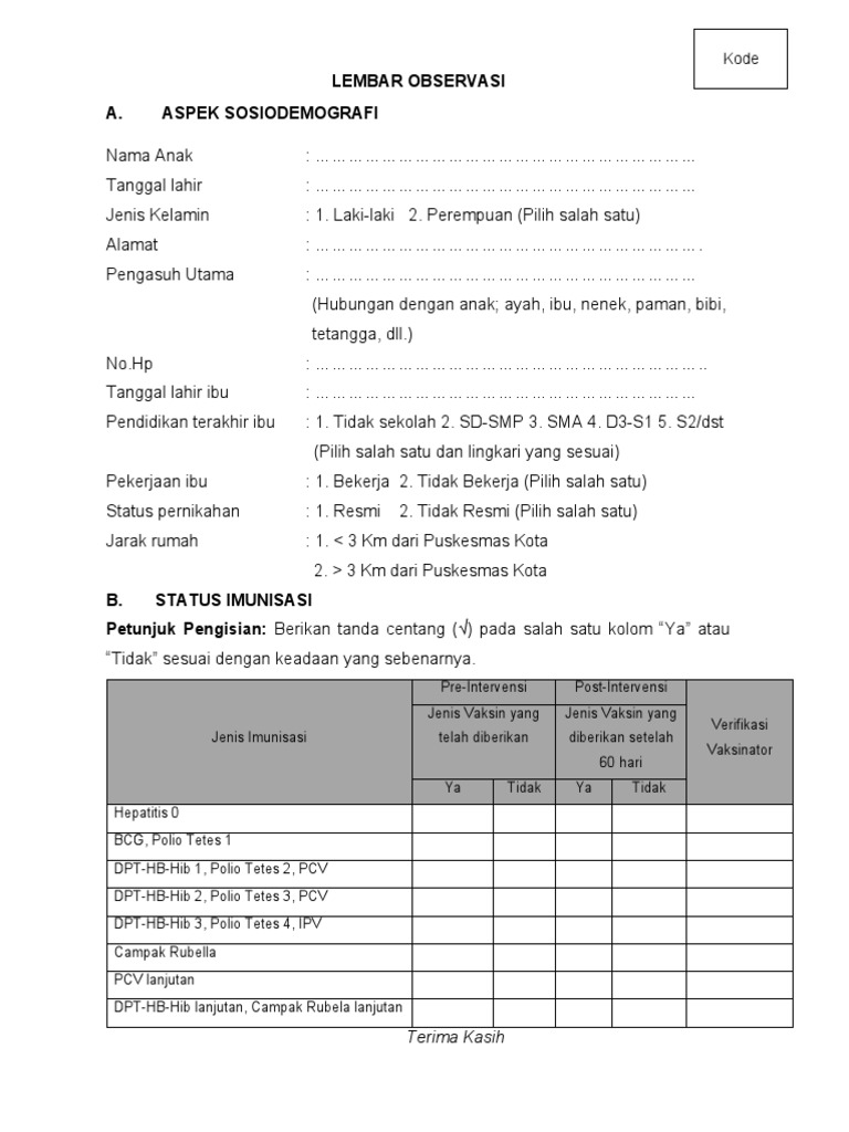 Lembar Observasi | PDF