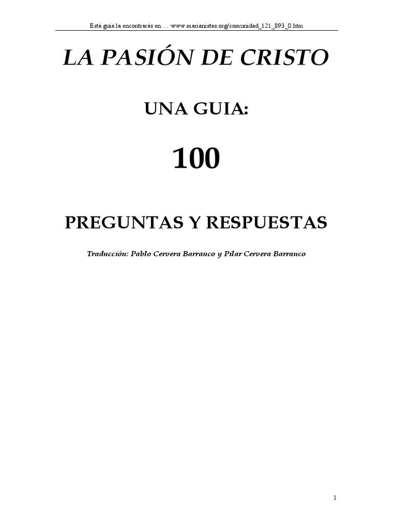 Guía de La Pasión de Cristo | PDF | Jesús | Satán