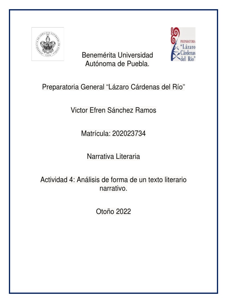 Analisis de Forma de Un Texto Literario Narrativo | PDF