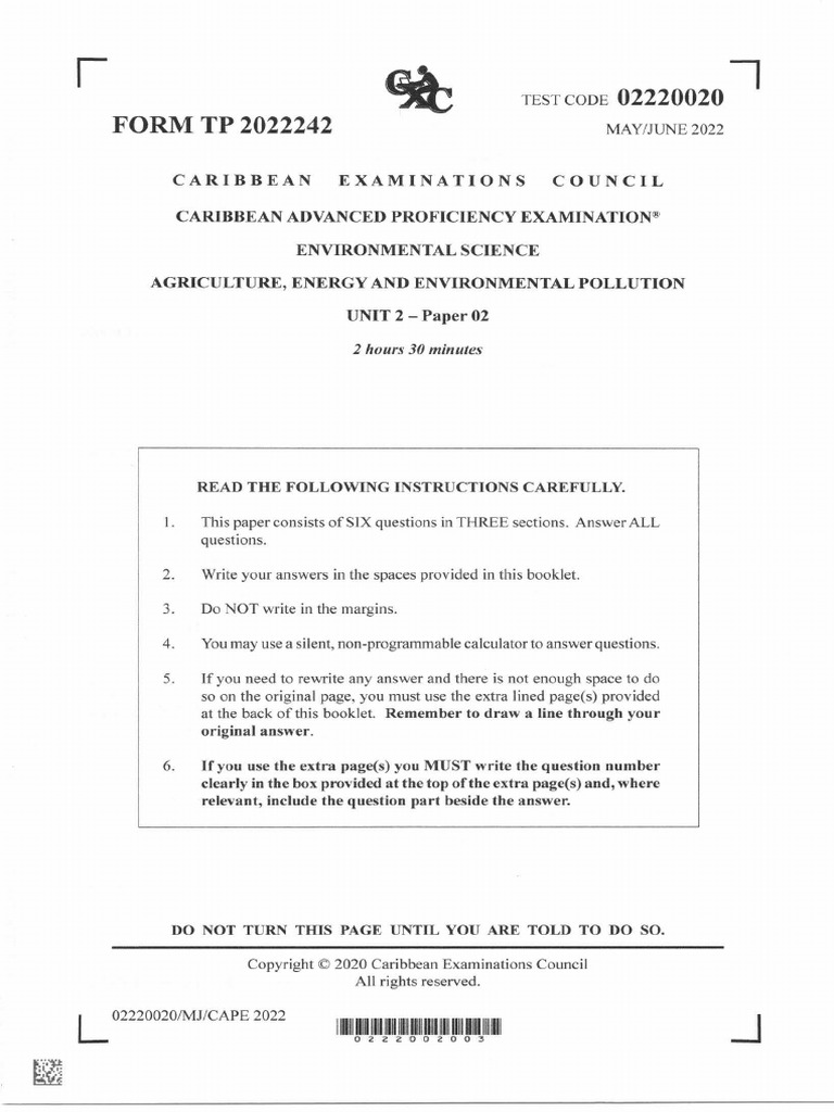 Cape Environmental Science Unit 2 P02 May June 2022 | PDF