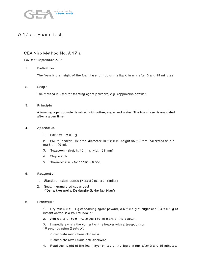 A 17 A - Foam Test - tcm50-30926 | PDF
