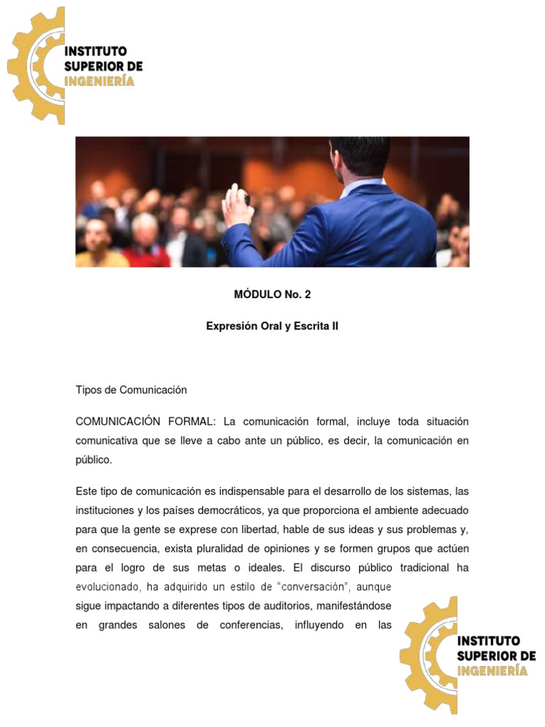 MODULO No. 2 EXPRESION ORAL Y ESCRITA II | PDF | Comunicación ...