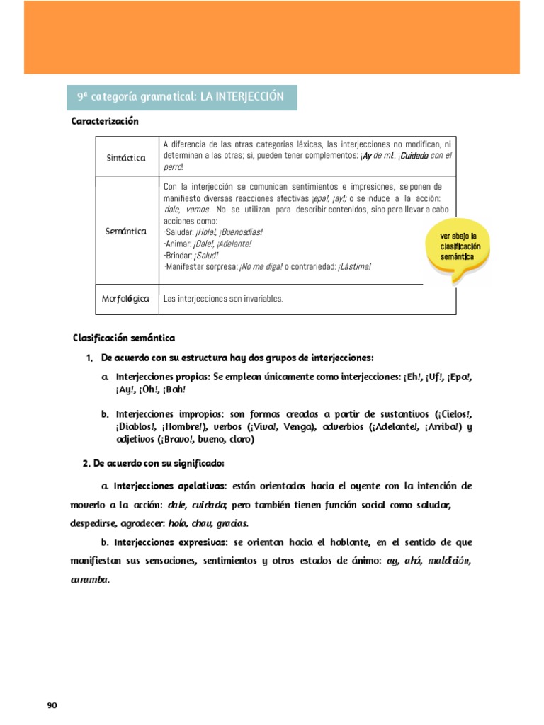 La Interjeccion | PDF | Tipología Lingüística | Unidades Semánticas