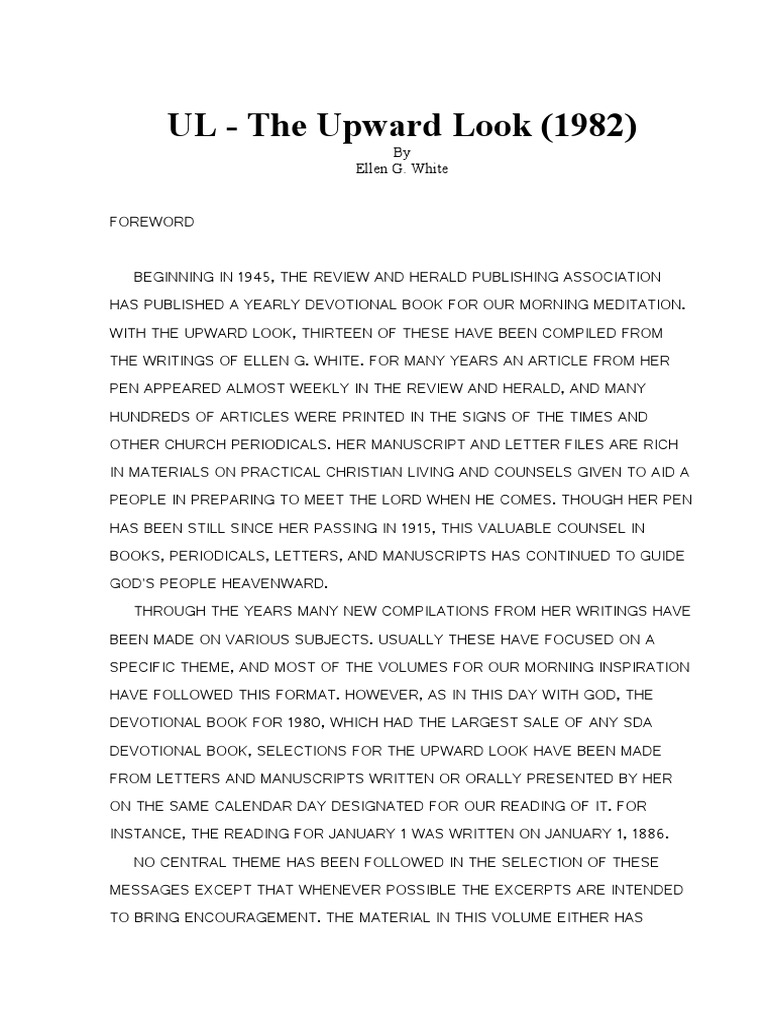UL - The Upward Look by E.G. White Devotional Big | PDF | Jesus ...