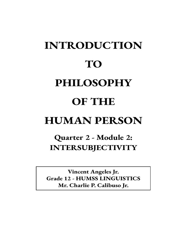 Understanding intersubjectivity to build a just society | PDF | Rape | Experience